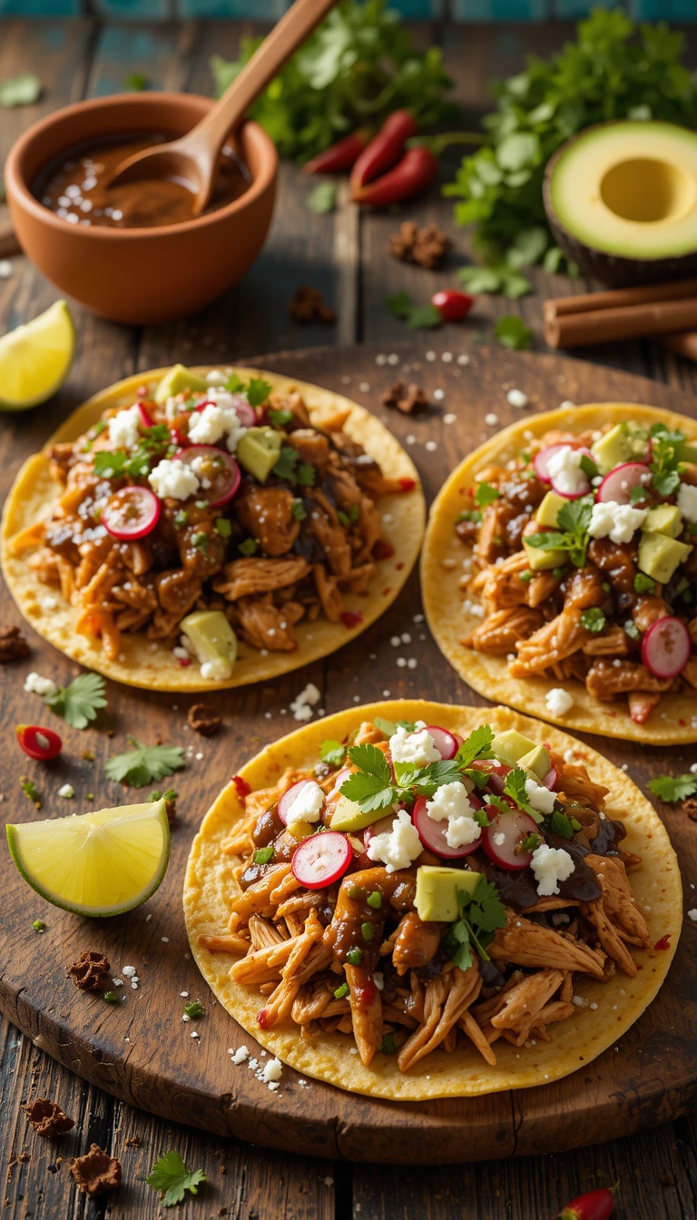Chicken Mole Tostadas: A Flavor Fiesta on a Crispy Tortilla - Eat Fine Food