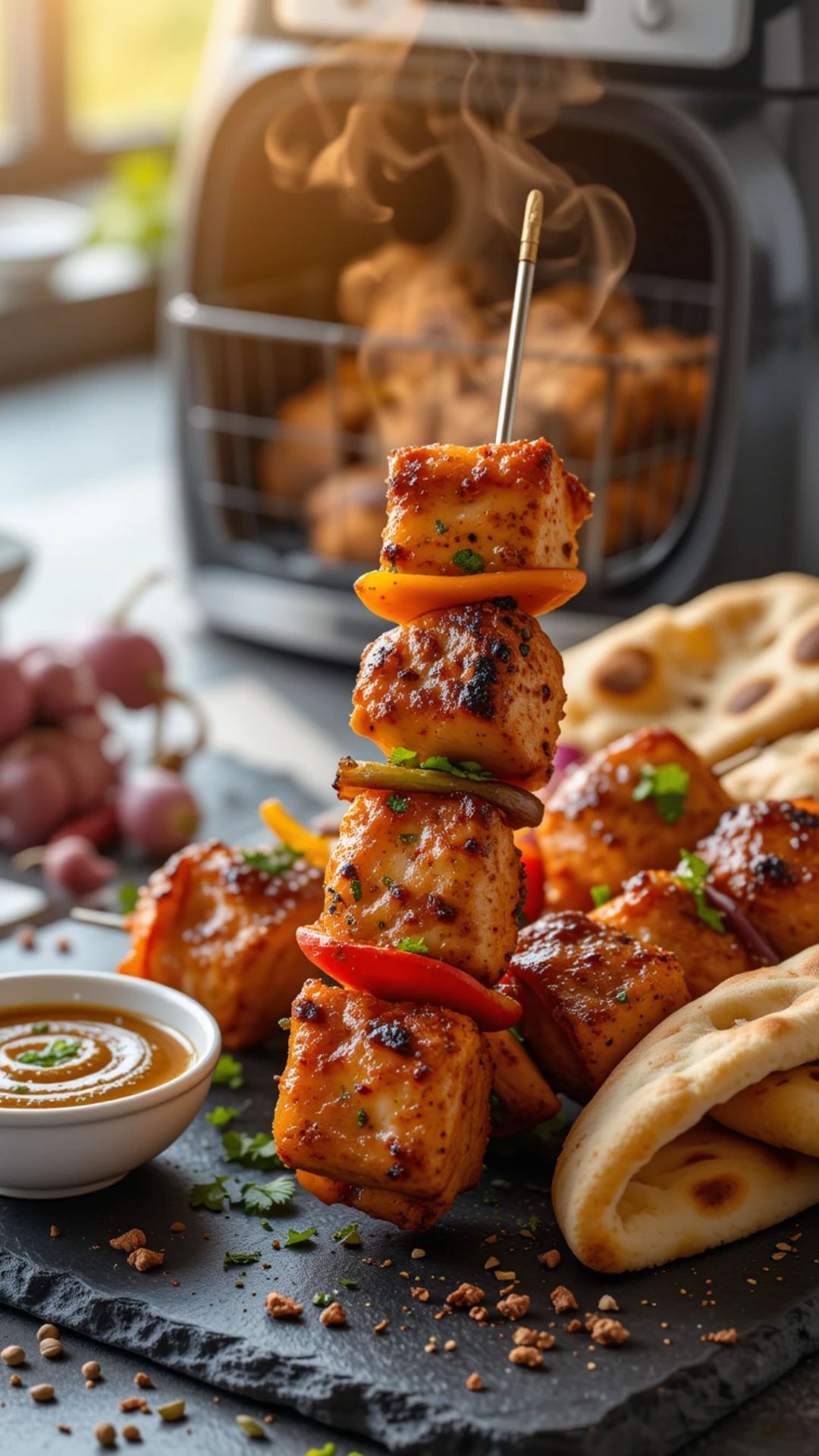 Your New Weeknight Hero: Crispy, Juicy Air Fryer Chicken Tikka Kebabs ...