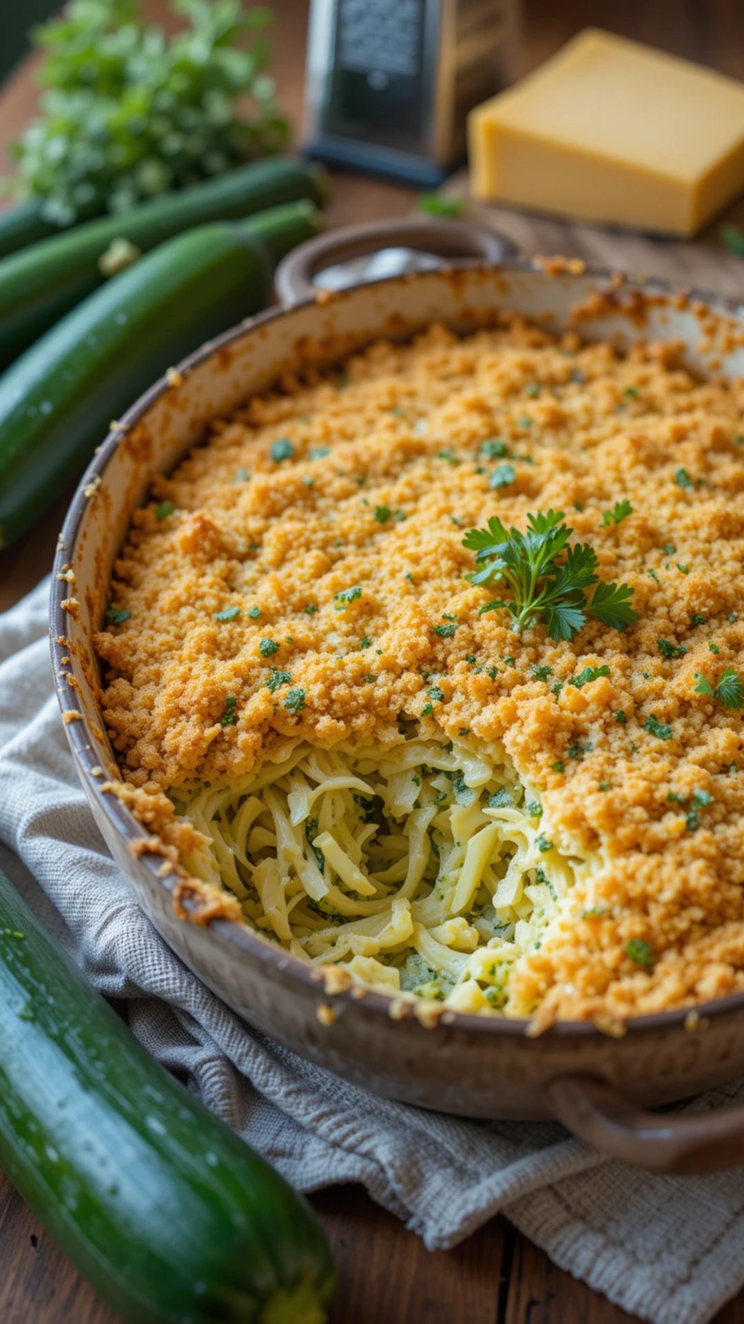 Cheesy Shredded Zucchini Casserole Recipe - Eat Fine Food